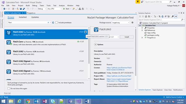 Installation Of FlaUI